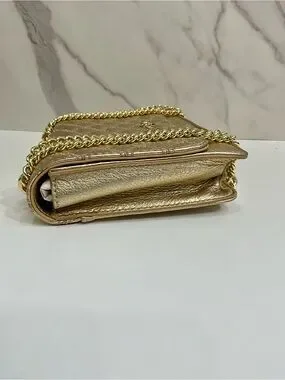 Lilly Pulitzer | Bags | Lilly Pulitzer Metallic Gold Quilted Chain ...